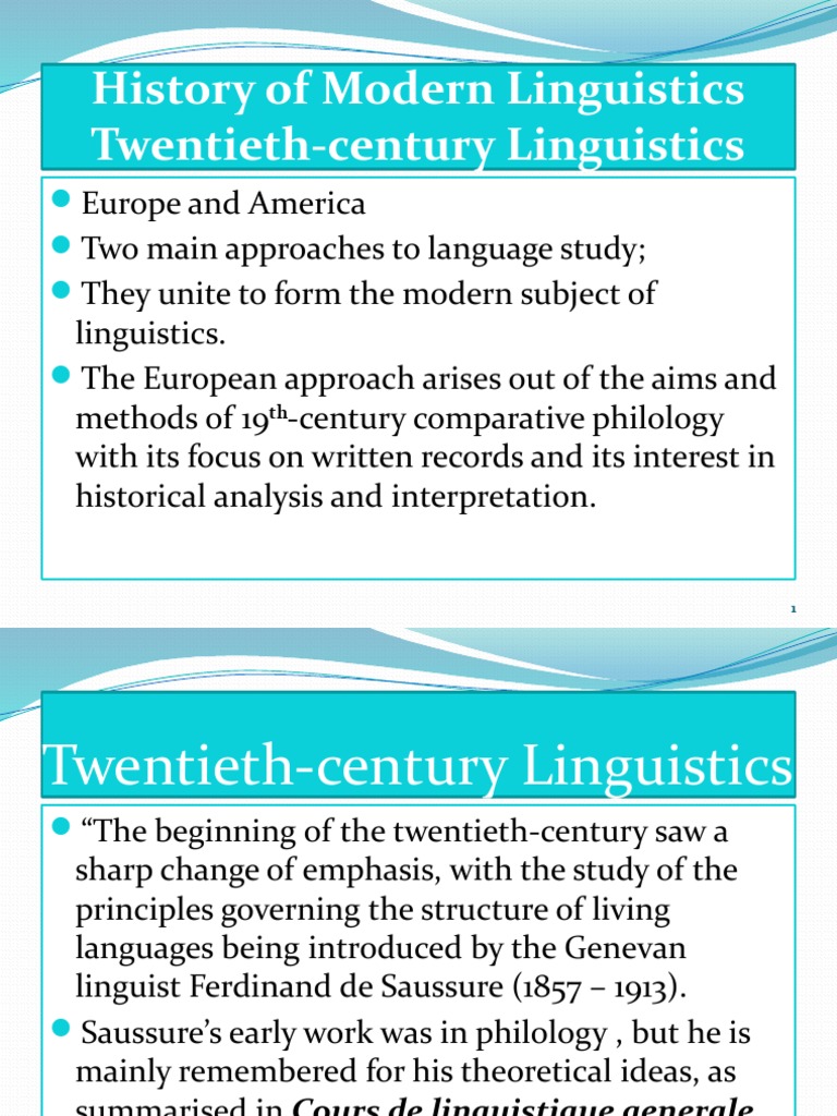 History of Modern Linguistics | PDF | Linguistics | Human Communication