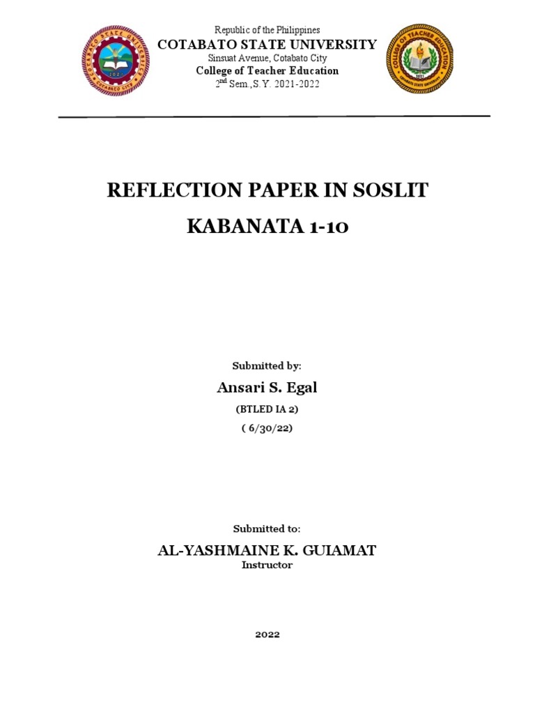 Final Requirement Format in Soslit | PDF