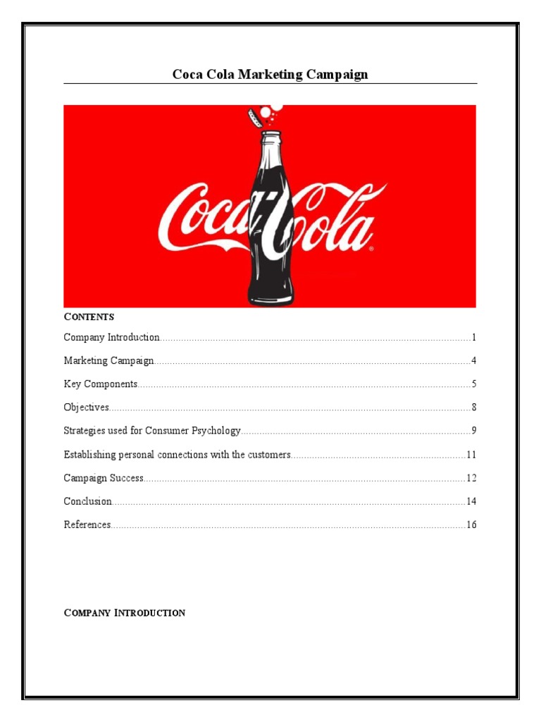 Coca Cola Marketing Campaign | PDF | Coca Cola | The Coca Cola Company
