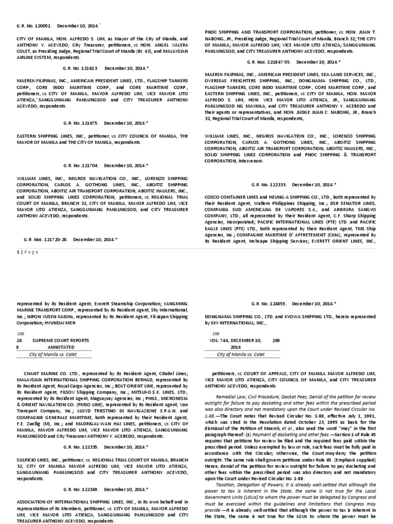 City of Manila v. Colet | PDF | Injunction | Certiorari