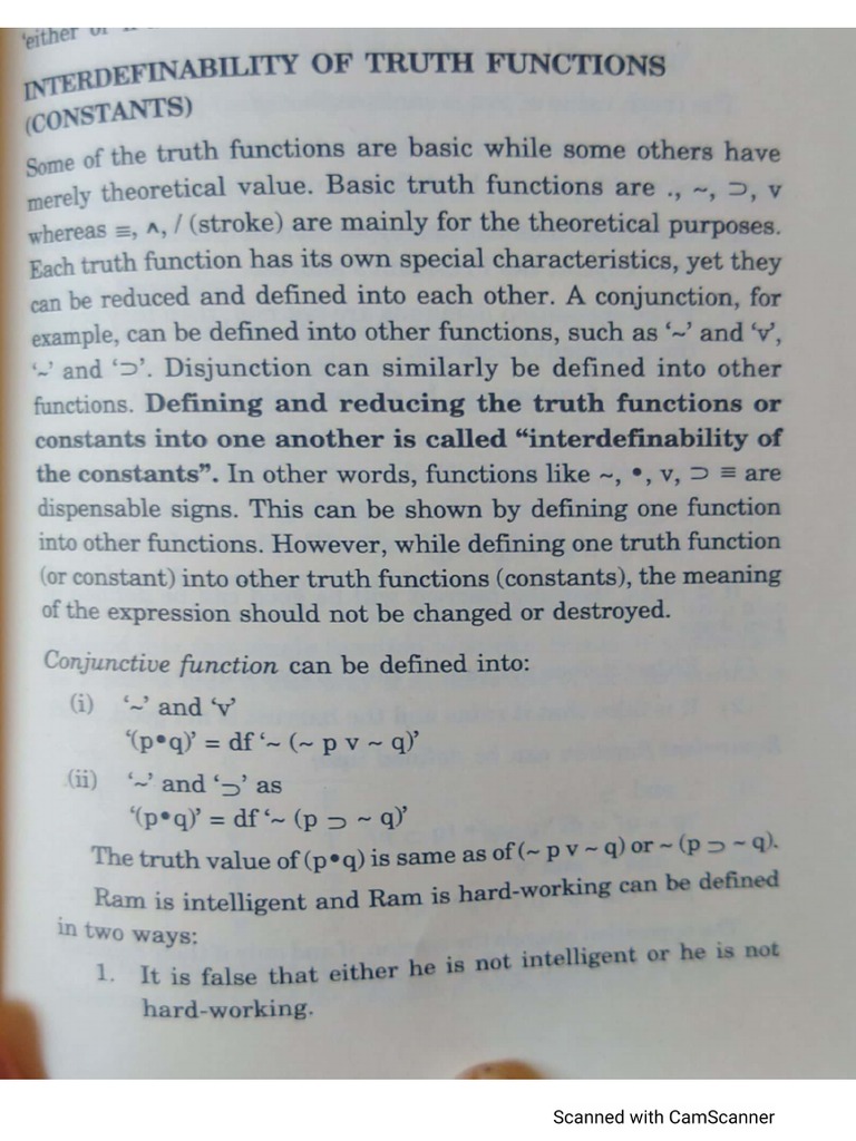 Interdefinability of Truth Functions | PDF