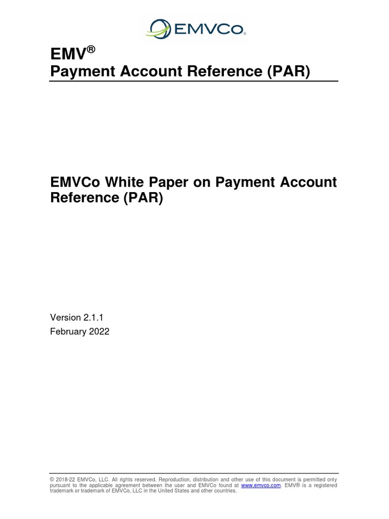 EMVCo White Paper On Payment Account Reference v2.1.1 Final | PDF | Emv ...