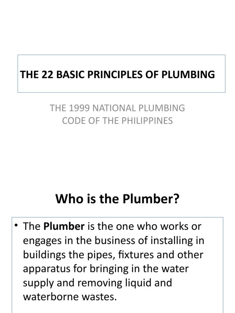 2014 - 003 The 22 Basic Principles of Plumbing | PDF | Plumbing | Tap ...