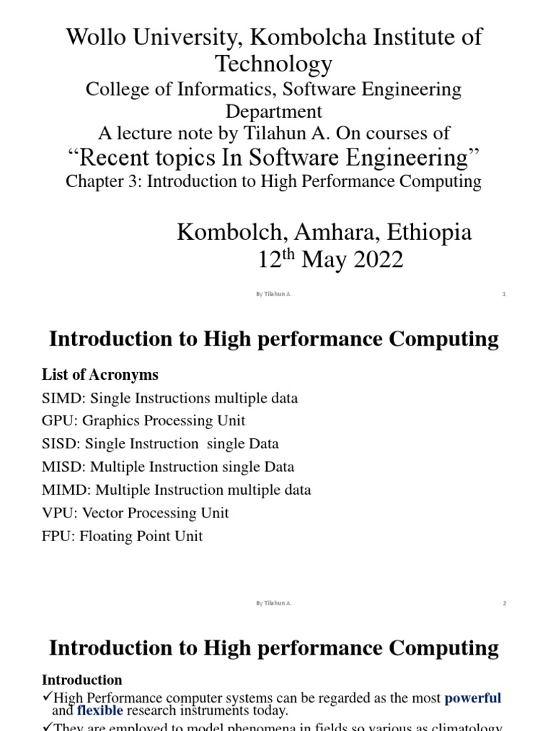 Introduction To High Performance Computing | PDF | Cloud Computing ...