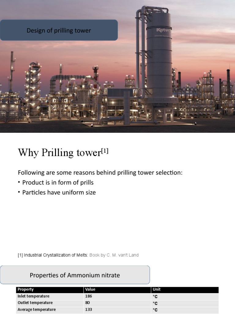 Design of Prilling Tower | PDF | Temperature | Thermal Conductivity