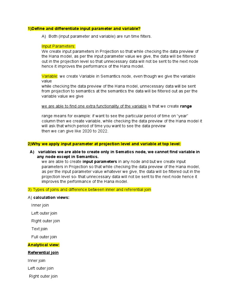 Interview Questions | PDF | Table (Database) | Parameter (Computer Programming)