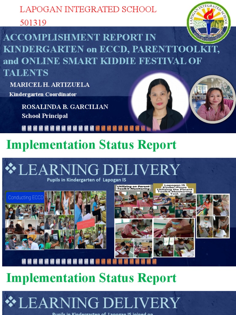 PIR Kinder Accomplishment Report | PDF | Online And Offline | Cognition