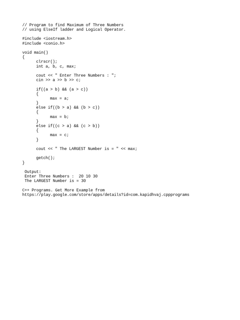 Maximum Three Numbers | PDF