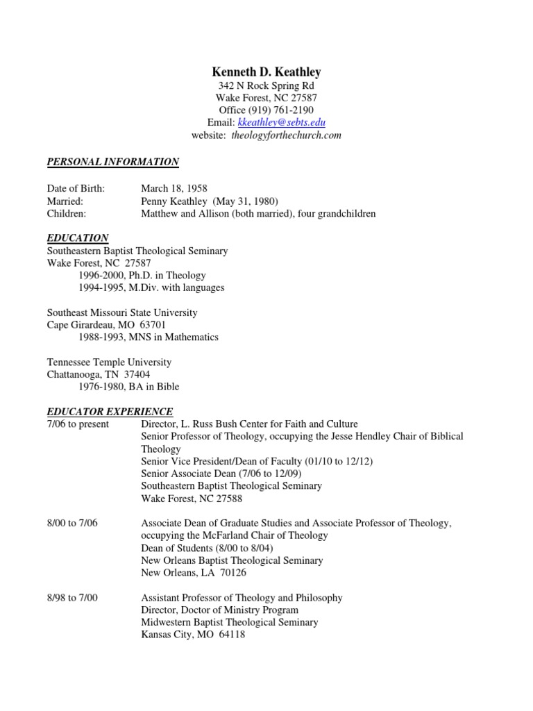 Keathley Ken VITAE Dec 2020 | PDF