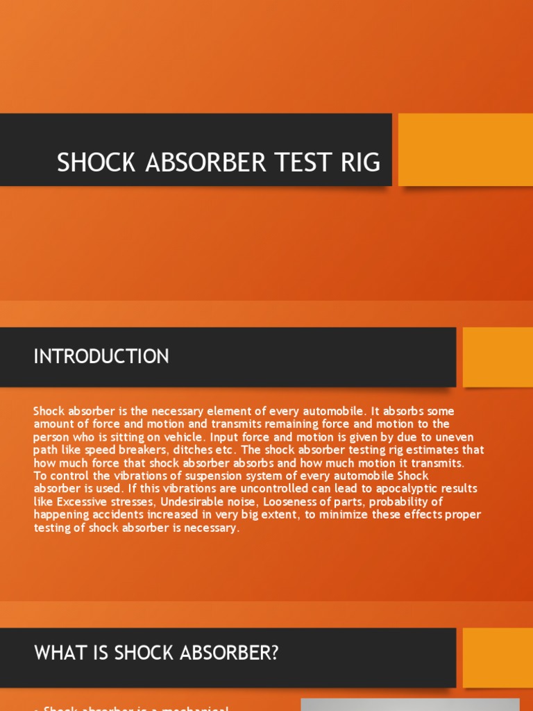 Shock Absorber Test Rig | PDF | Force | Electric Motor
