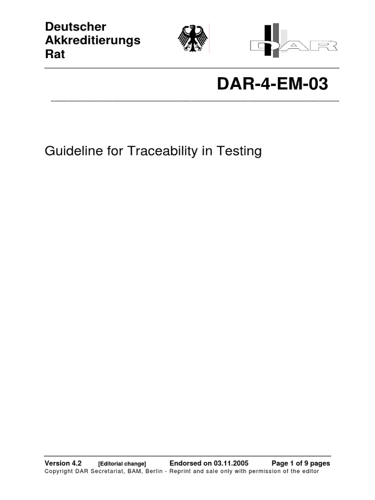 Traceability in Testing - DAR-4-EM-03 | PDF | Calibration | Metrology