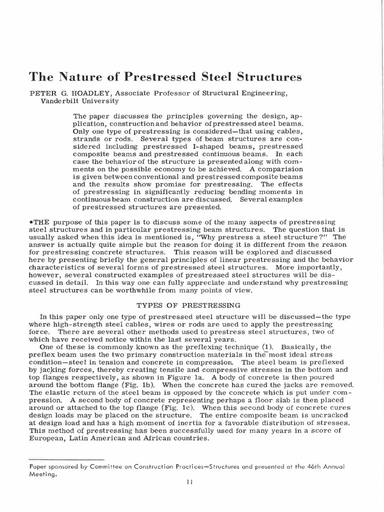 Prestressed Steel Beam | PDF | Beam (Structure) | Prestressed Concrete