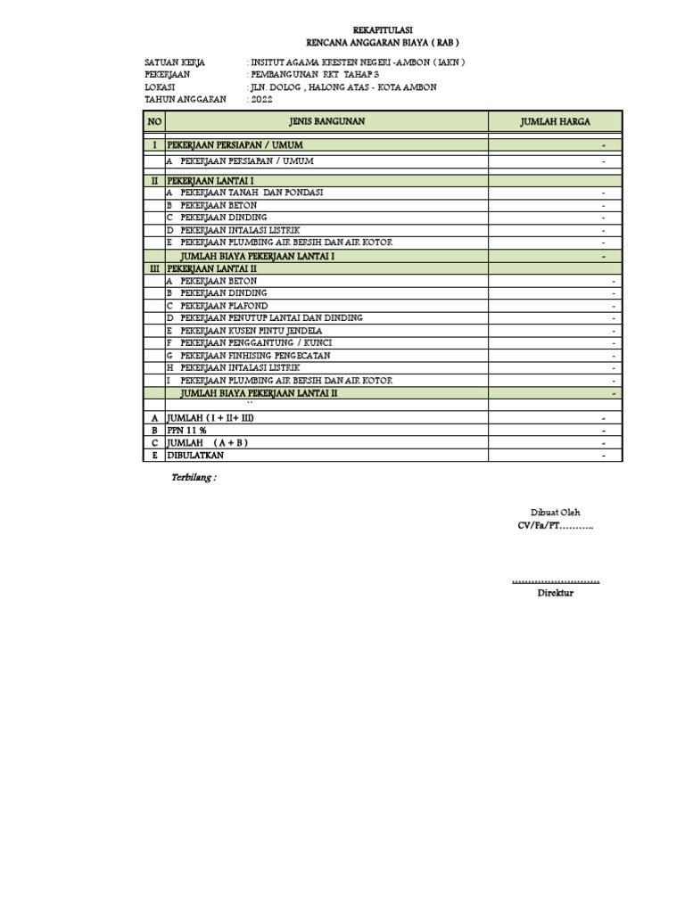 BOQ Untuk Diupload | PDF