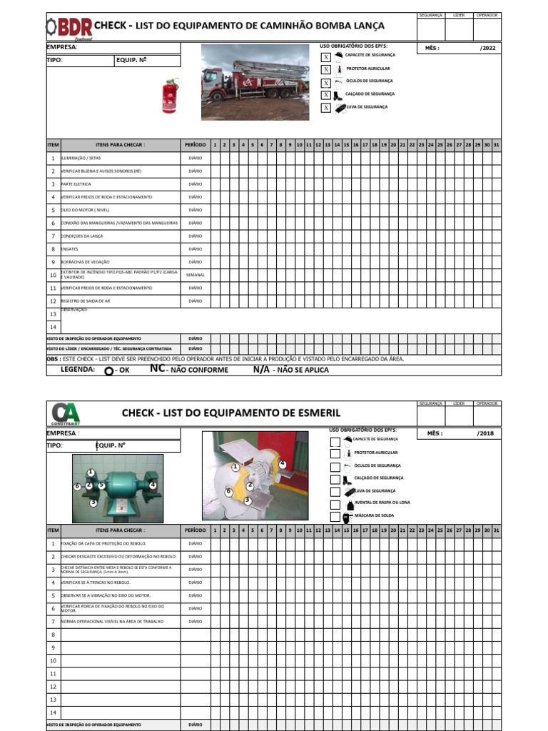 Check List Caminhao Bomba | PDF | Bens manufaturados
