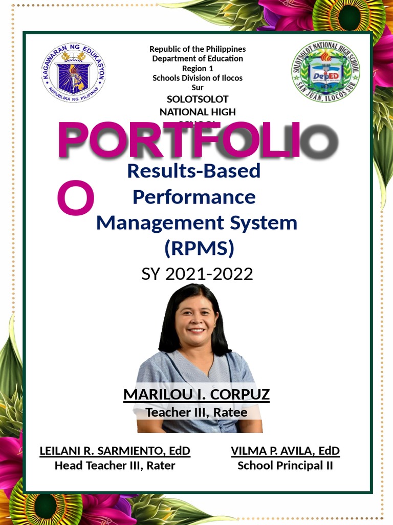 Portfoli O: Results-Based Performance Management System (RPMS) | PDF ...