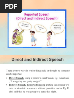 Reported Speech Class 10 Notes | PDF | Sentence (Linguistics) | Verb