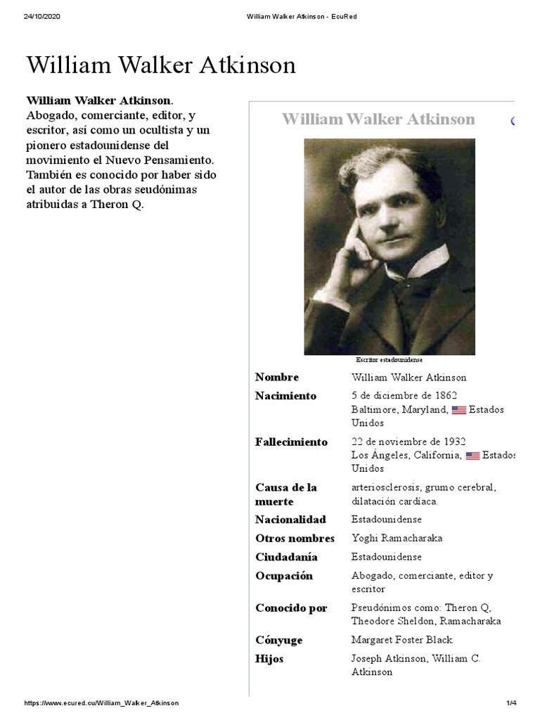 William Walker Atkinson - EcuRed | PDF | William Walker Atkinson | Creencia religiosa y doctrina