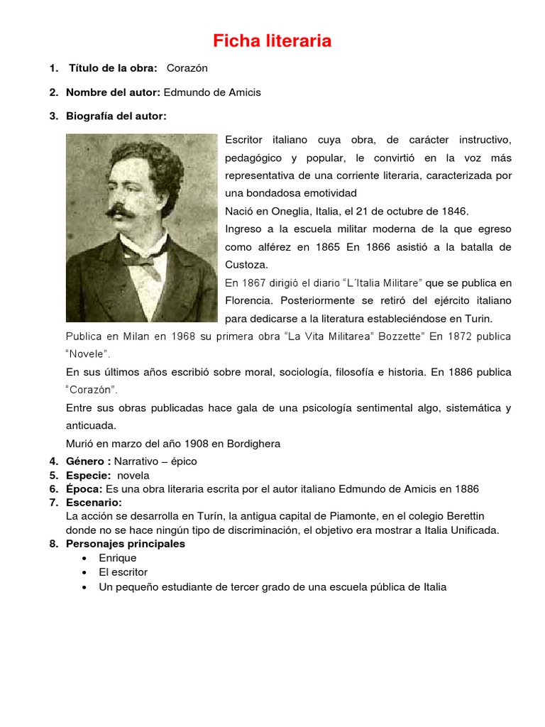 Ficha Literaria Obra | PDF