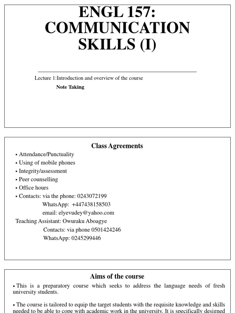 Intro to Communication Skills Course | PDF | Part Of Speech | Semantic ...
