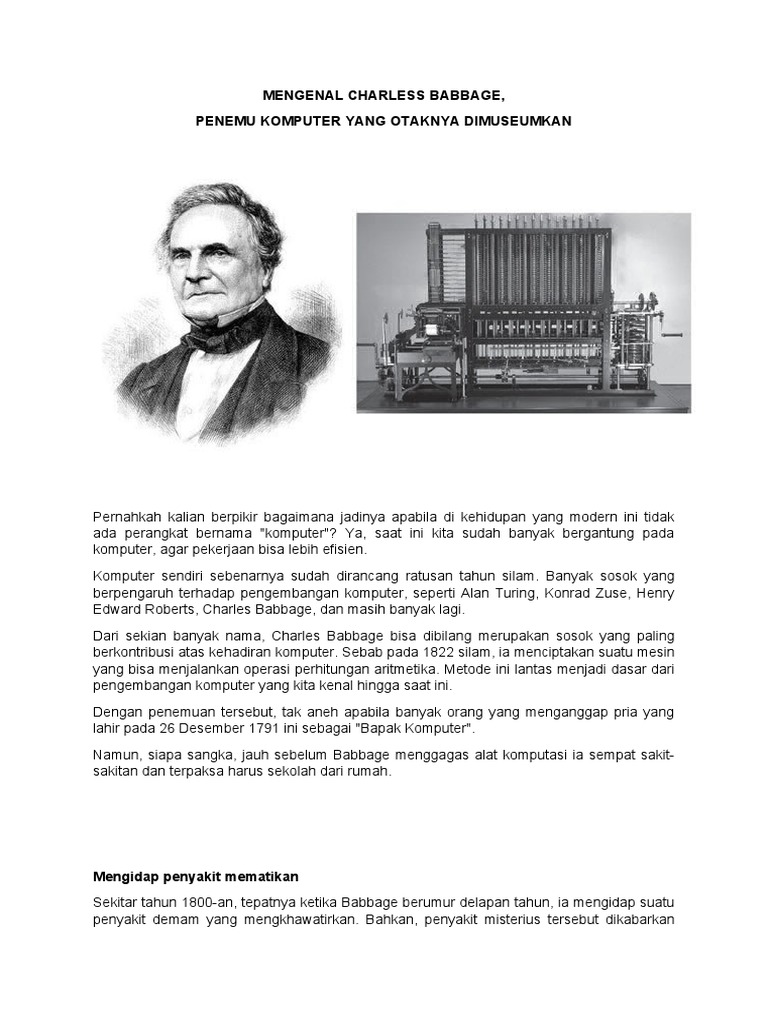 Charles Babbage: The Father of Modern Computers | PDF