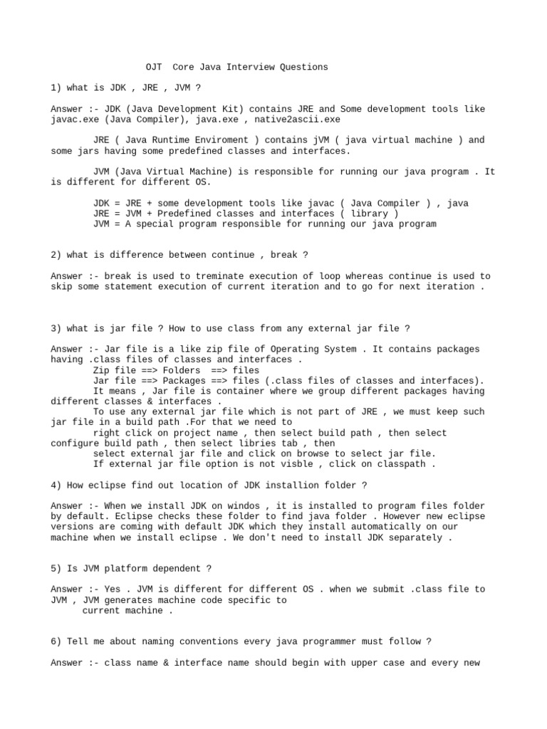 Java Interview Questions | PDF | Method (Computer Programming) | Programming