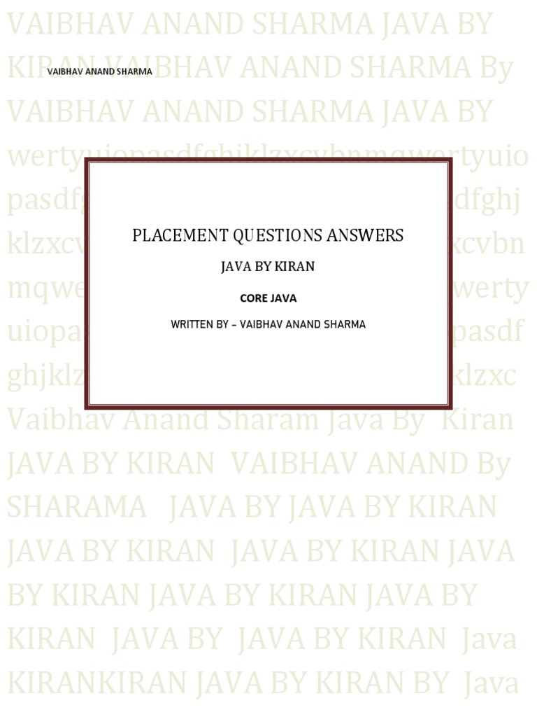 Abstraction Placement Questions and Answer - Vaibhav A Sharam ...