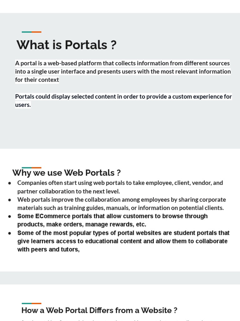 What Is Portals | PDF | World Wide Web | Internet & Web