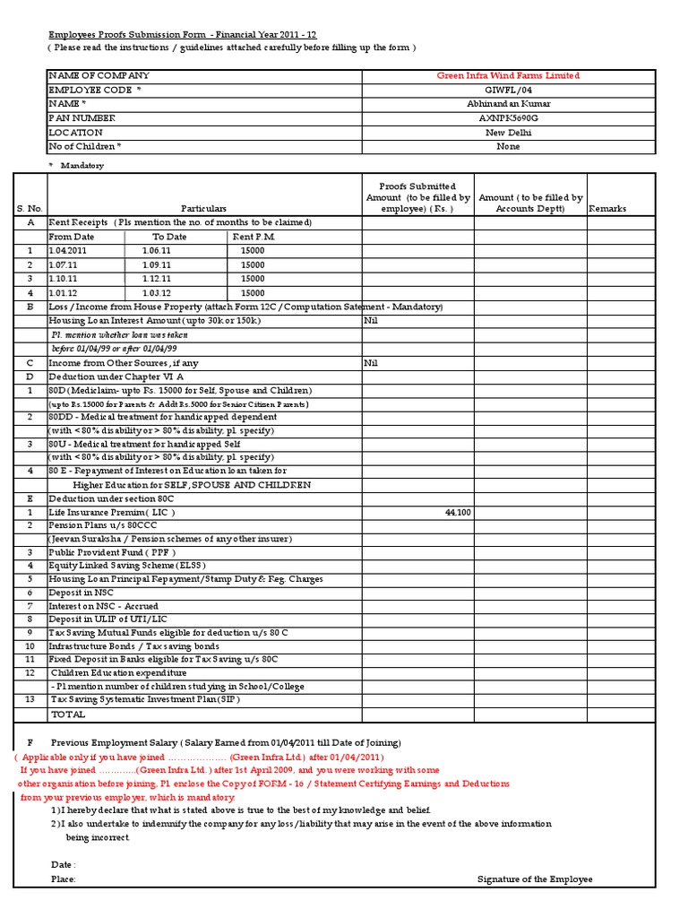 Employee Proof Submission Form - 2011-12 | PDF | Loans | Government ...