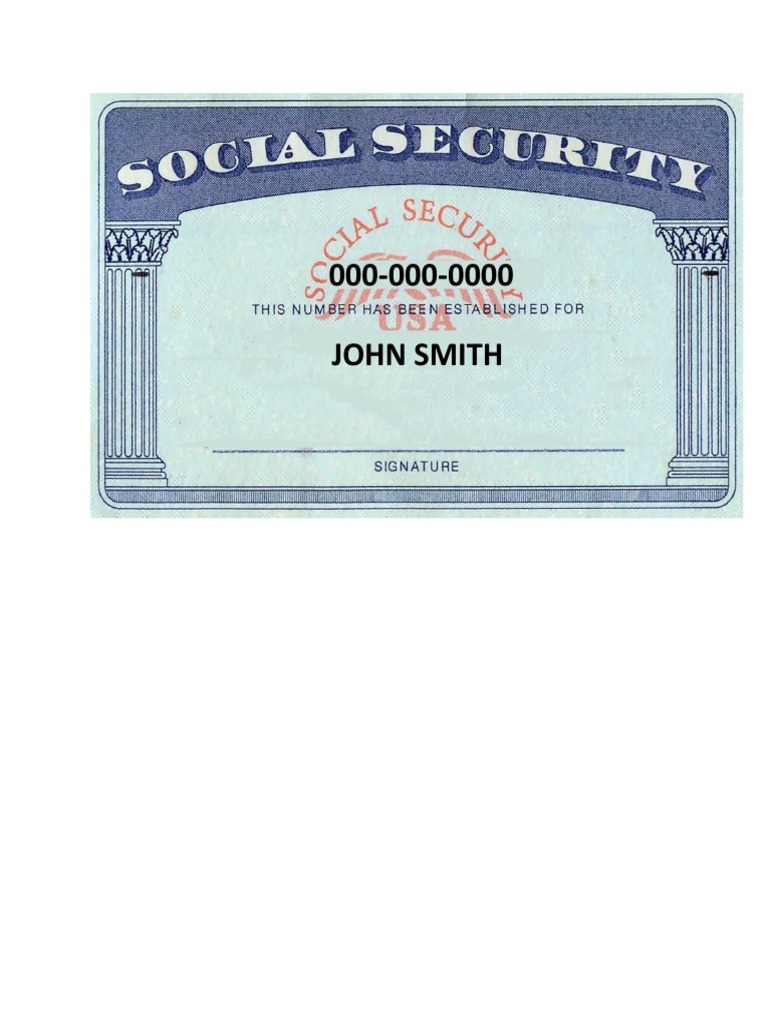 Social Security Card Template 01 | PDF