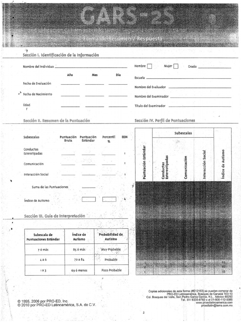 Protocolo GARS-2S | PDF
