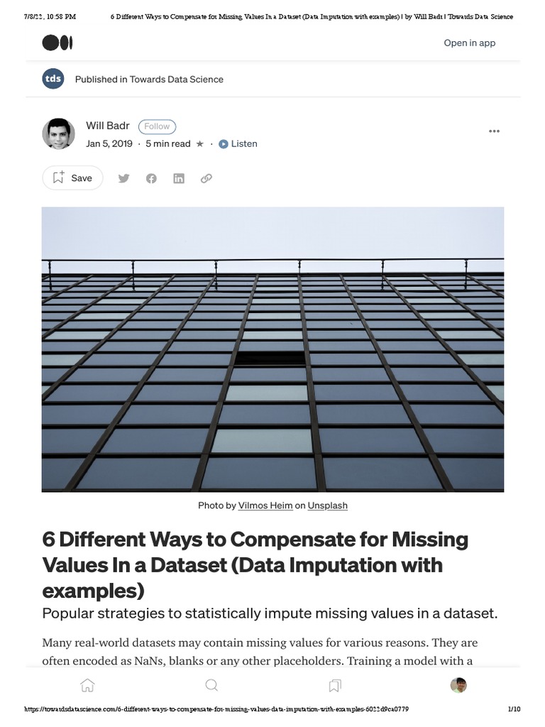 6 Different Ways To Compensate For Missing Values in A Dataset (Data Imputation With Examples ...