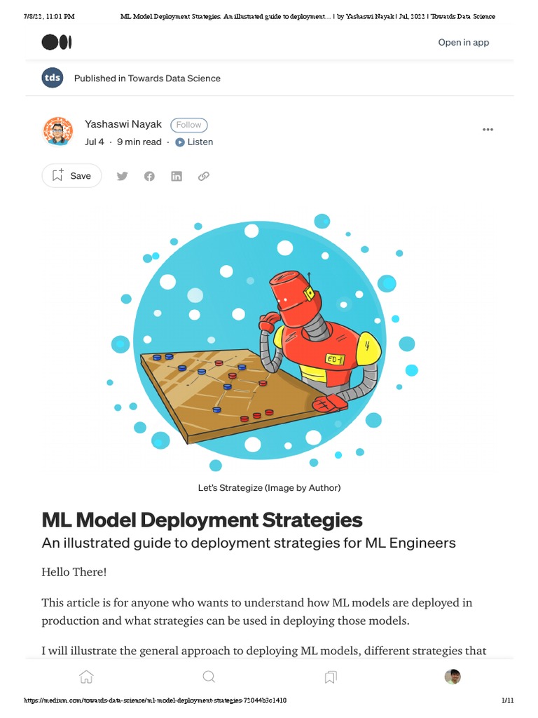ML Model Deployment Strategies. An Illustrated Guide To Deployment - by Yashaswi Nayak - Jul ...