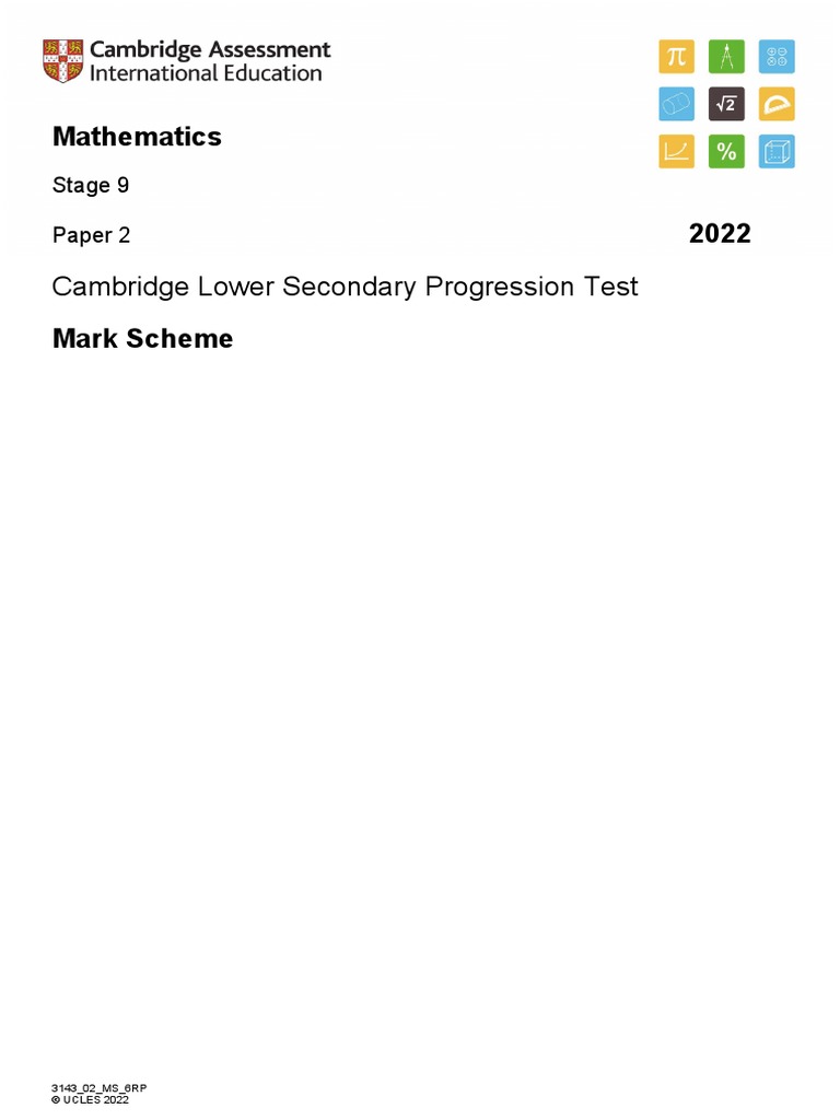 Mathematics: Cambridge Lower Secondary Progression Test | PDF ...