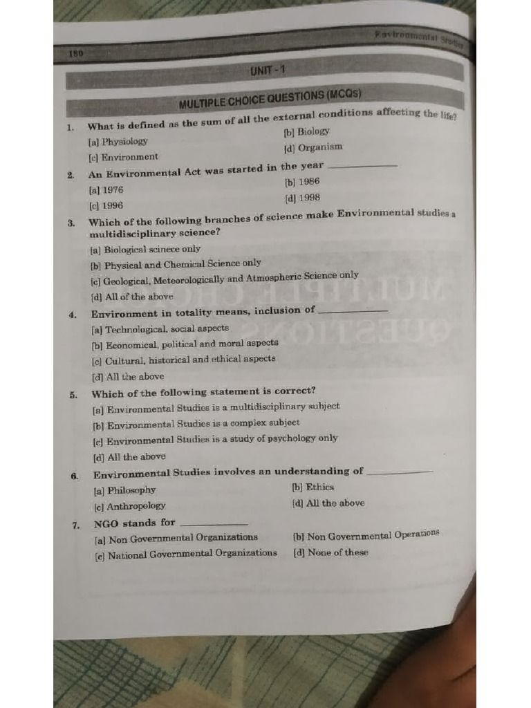Environmental Science MCQ | PDF