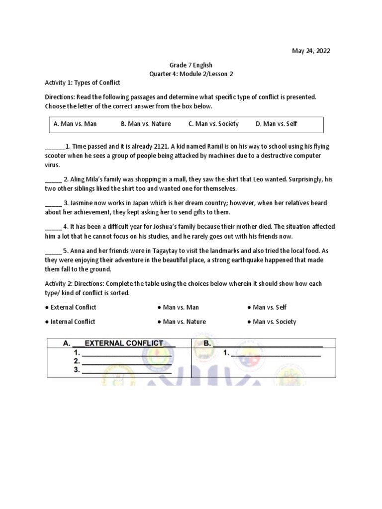Quarter 4 Module 2 Lesson 2 Activity 1 - 2 | PDF