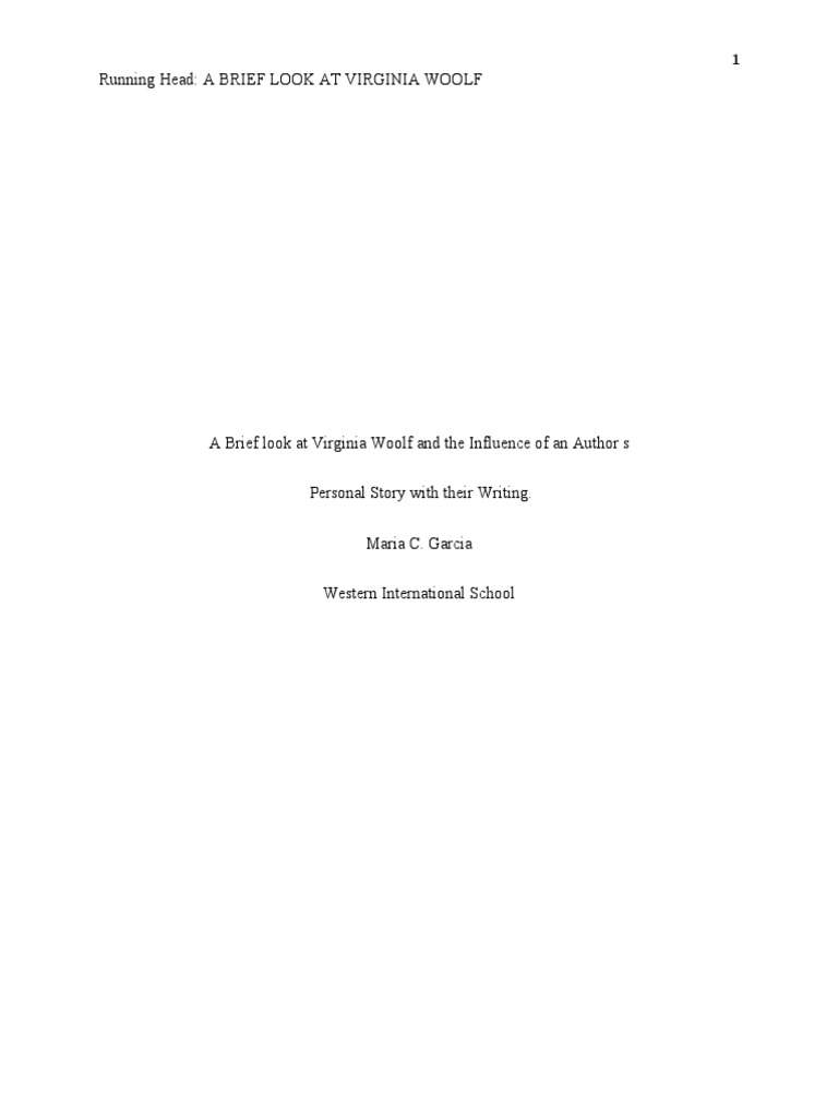 APA Virginia Woolf | PDF | Virginia Woolf | To The Lighthouse