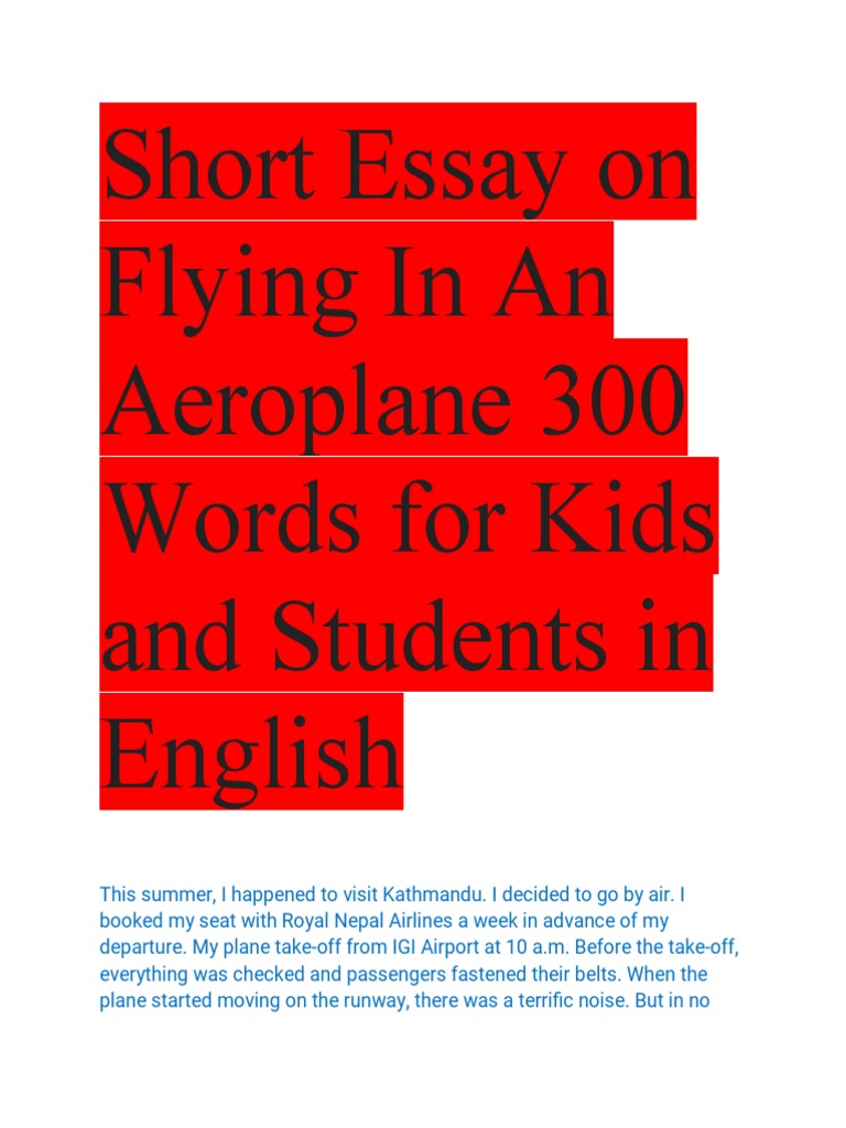Short Essay On Flying in An Aeroplane 300 Words For Kids and Students ...