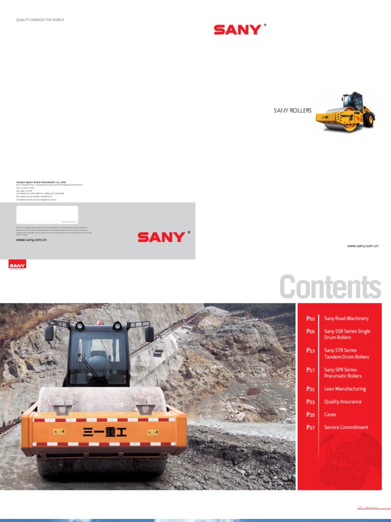 Sany Rollers: Quality Changes The World | PDF | Truck | Land Vehicles
