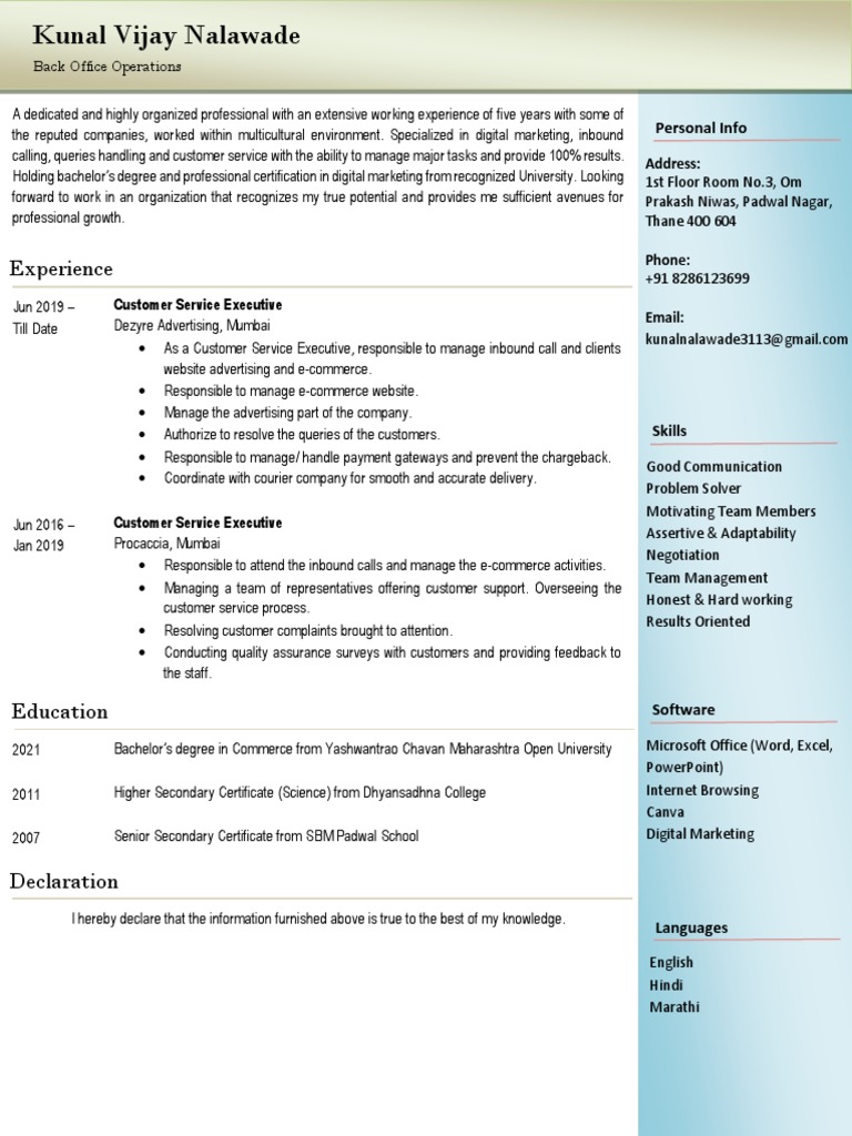 KUNAL VIJAY NALAWADE Resume | PDF | E Commerce | Marketing