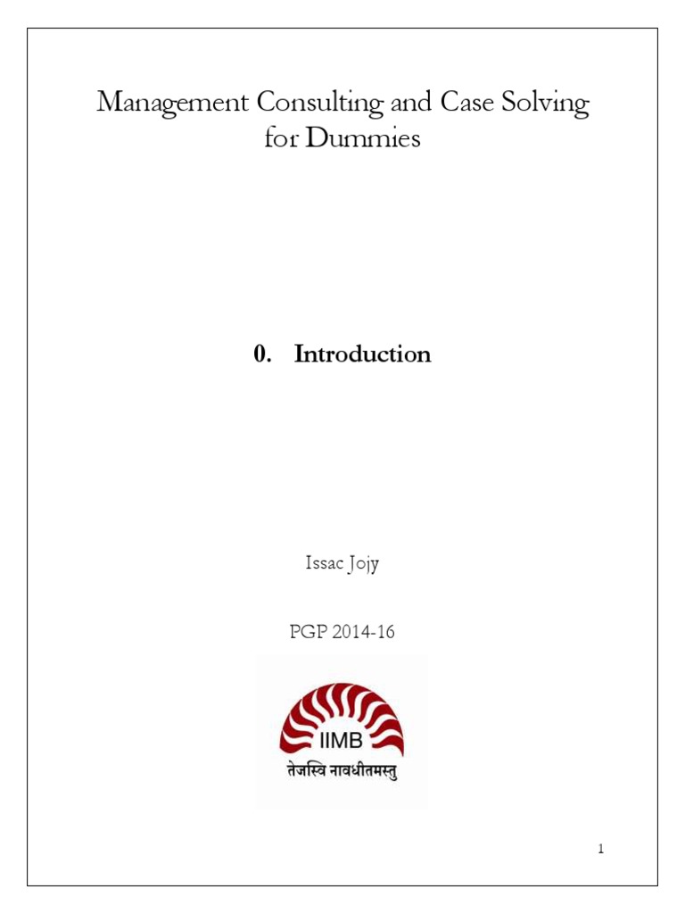 IIM Bangalore Case Study Book | PDF | Outsourcing | Consultant