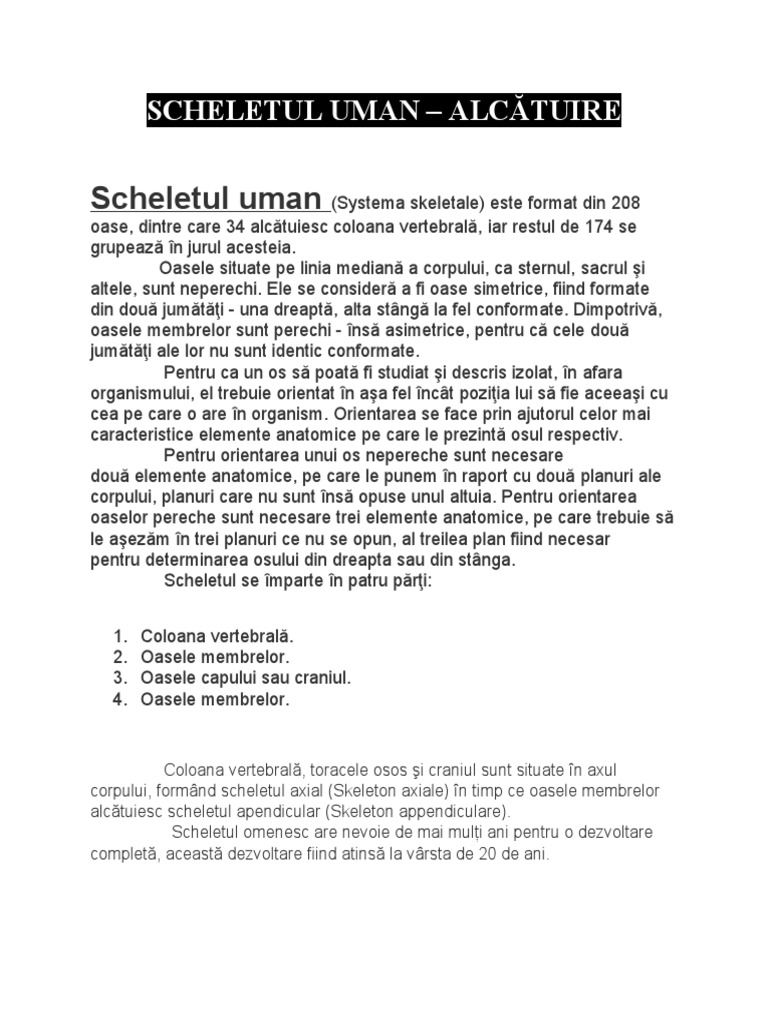 Scheletul Uman | PDF