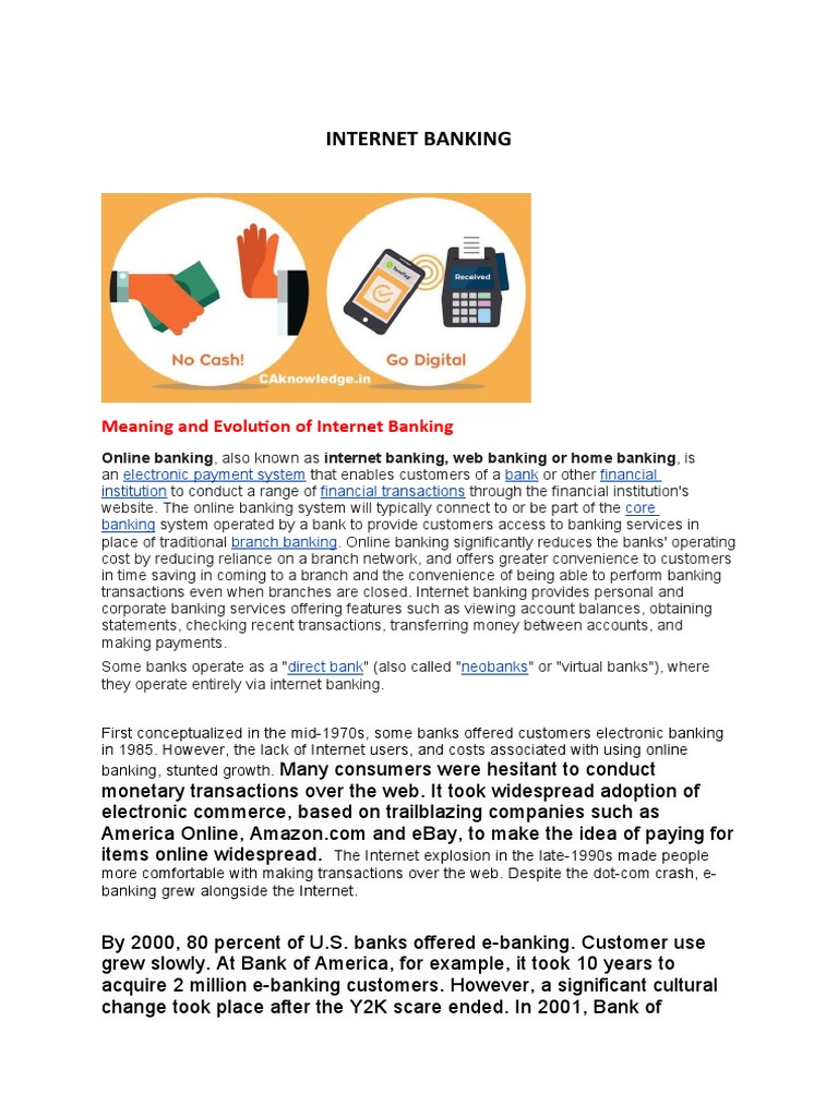 CA Project On Internet Banking | PDF | Online Banking | Banks & Banking