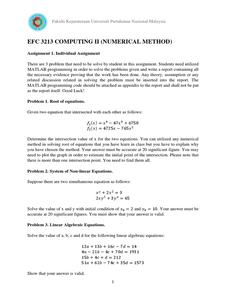 Assignment 1. Individual Assignment | PDF
