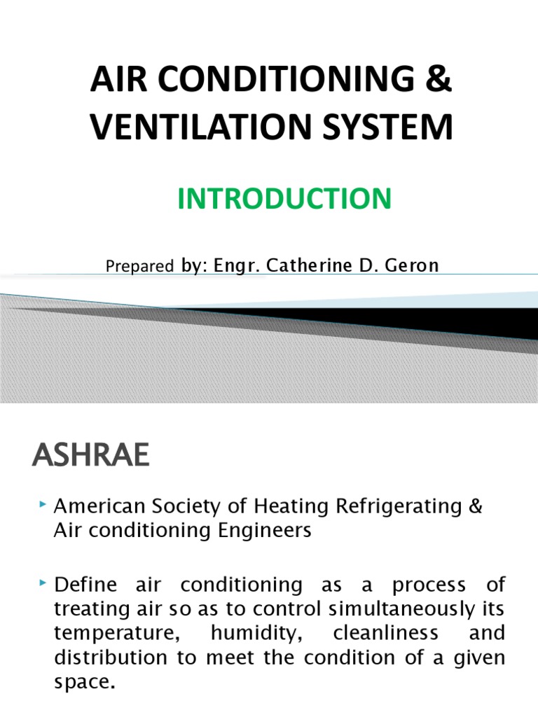 Presentation 1 - Introduction To Air Conditioning | Download Free PDF ...