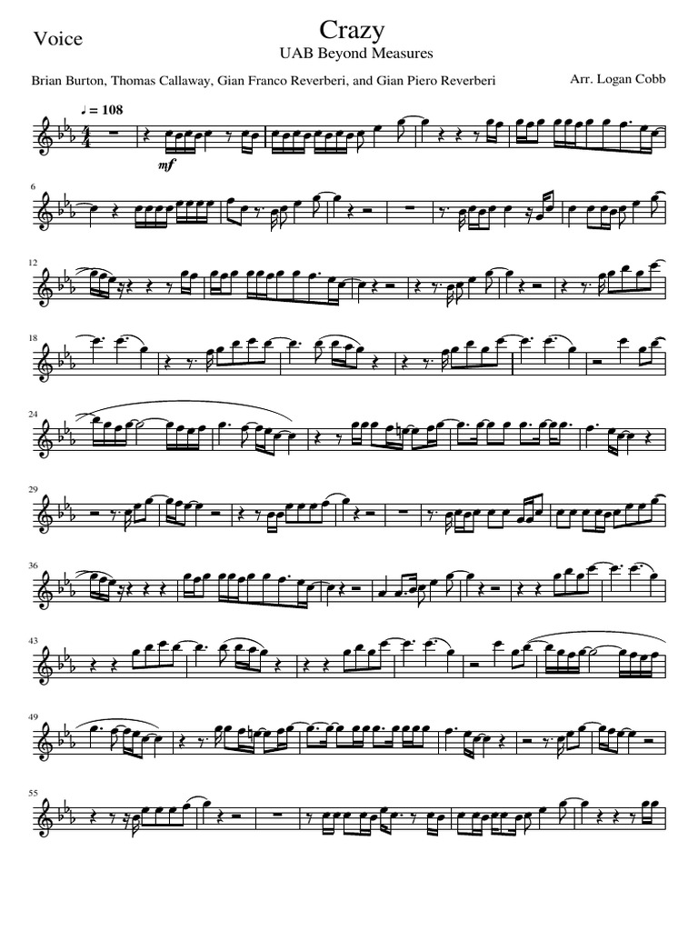 Crazy Sheet Music Arrangement | PDF