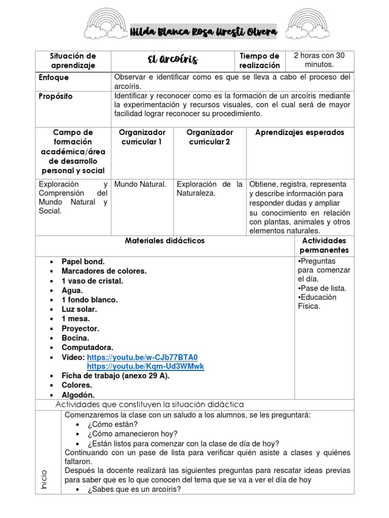 Actividades sobre el Arcoíris para Niños | PDF | Arco iris | Aprendizaje