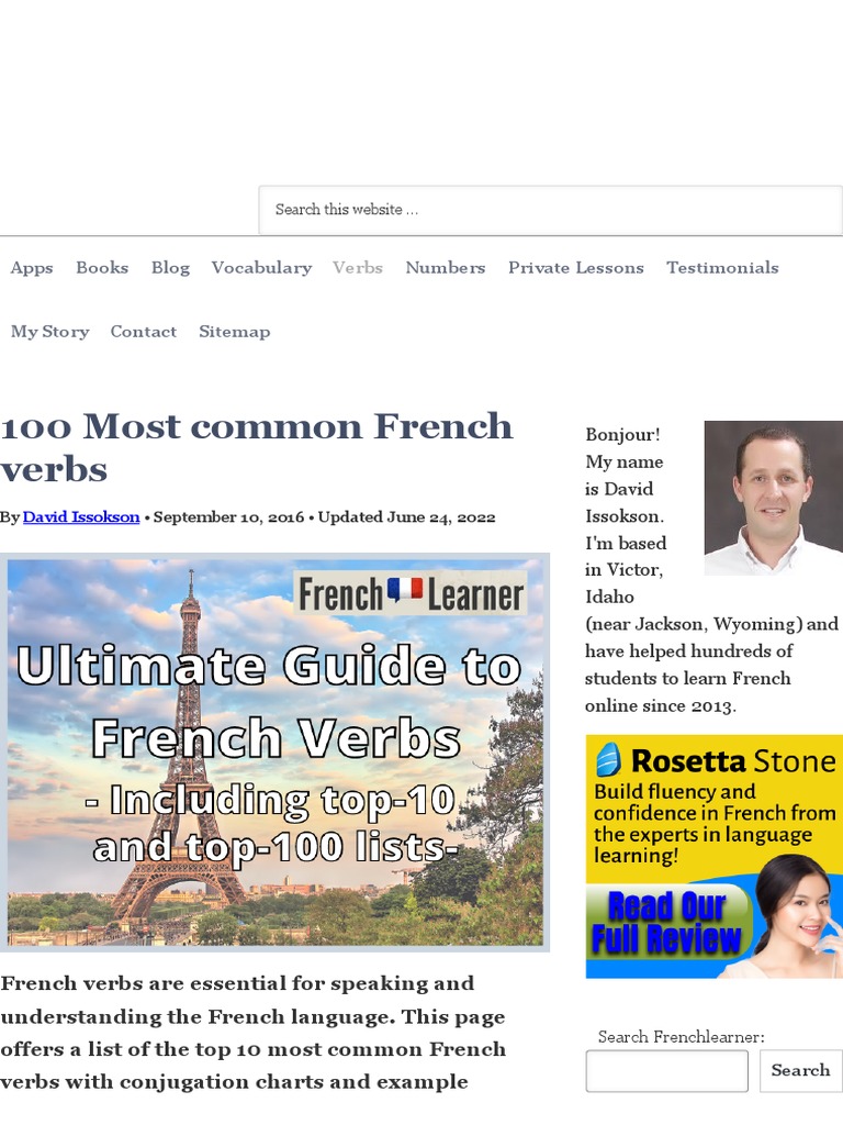 100 Most Common French Verbs - FrenchLearner | PDF | Linguistic ...
