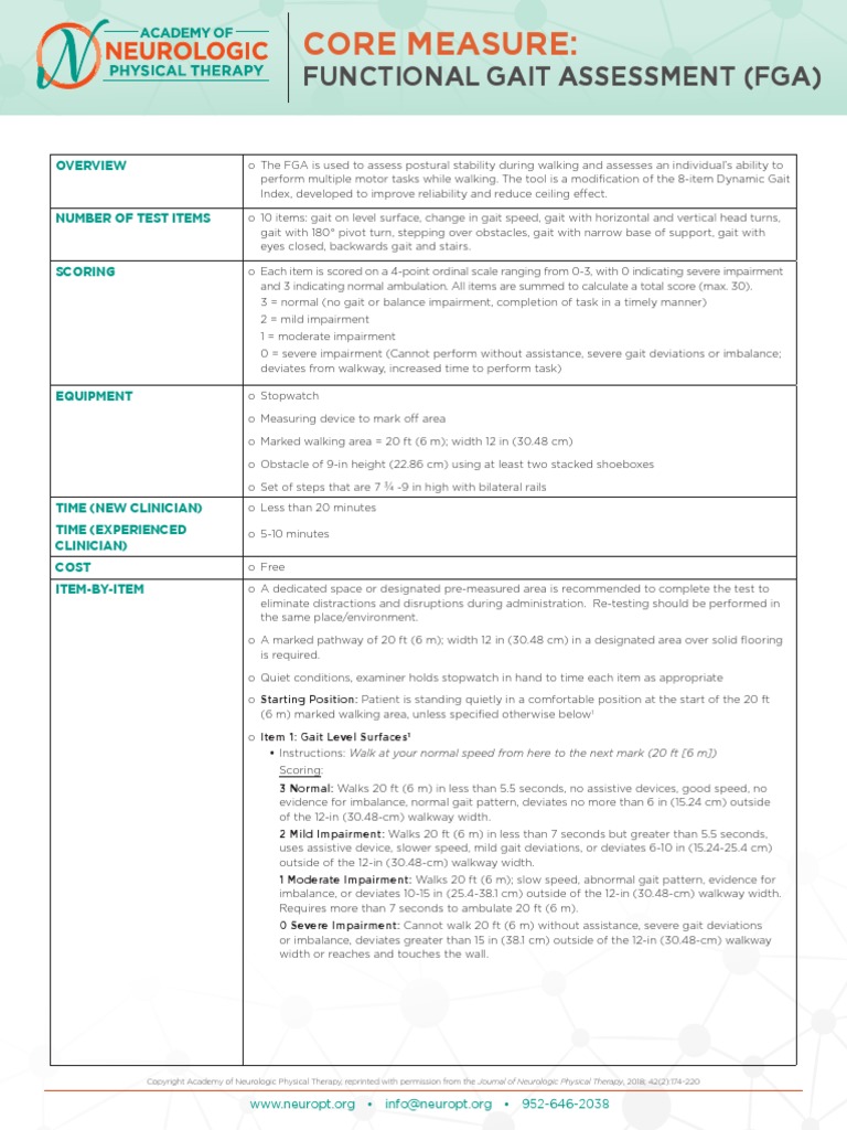 Core Measure Functional Gait Assessment - Final | PDF | Horse Gait ...
