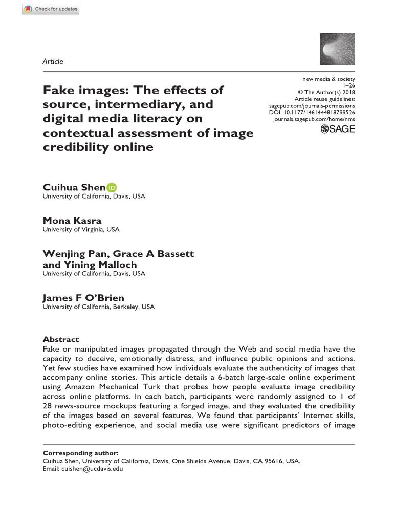 Fake Images | PDF | Credibility | Popular Culture & Media Studies