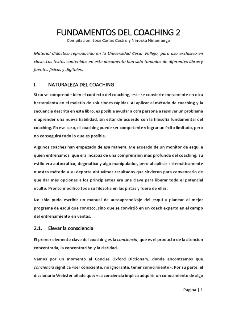 Fundamentos Del Coaching 2 | PDF | Percepción | Experiencia